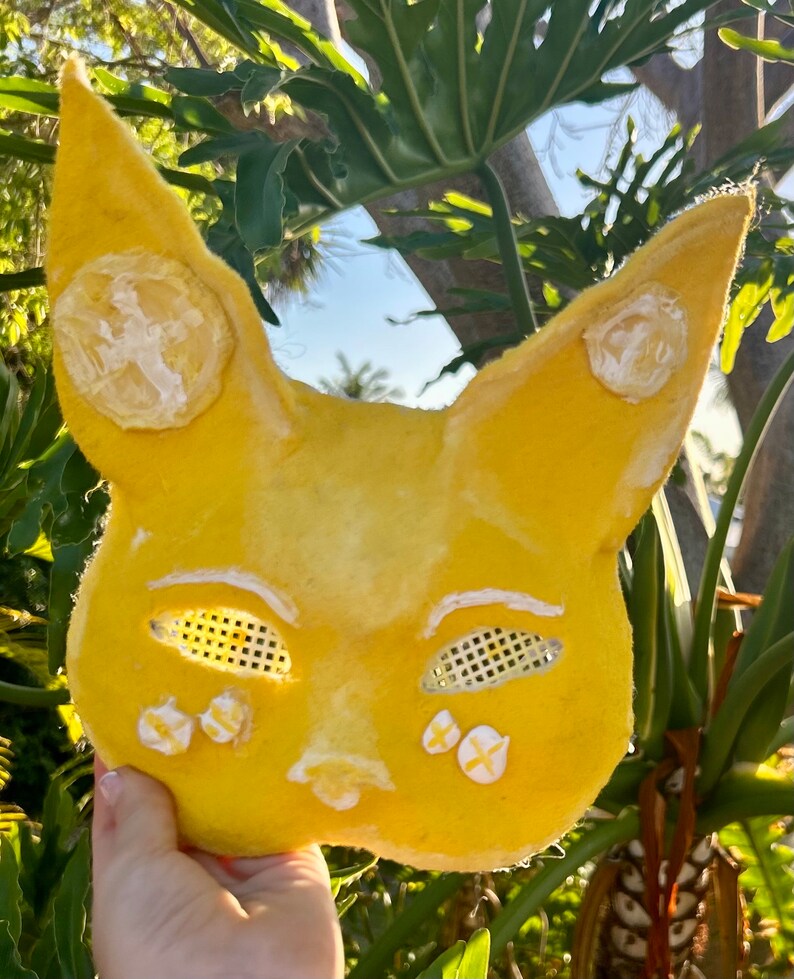 Rare Golden Mythical Tabby Kitty Cat Therian Mask . Furry Masks, Animal ...