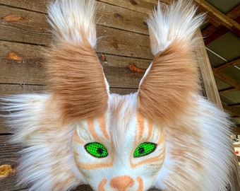 Rare Lynx Therian Mask . Fluffy and Furry Masks Hand Painted. Unique ...