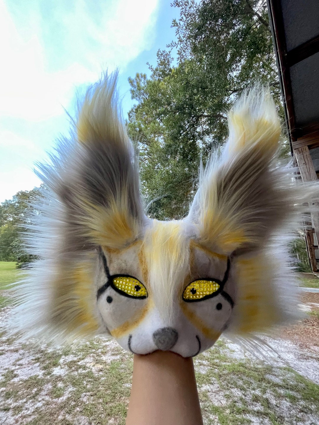 Rare Lynx Therian Mask . Fluffy and Furry Masks Hand Painted. Unique ...