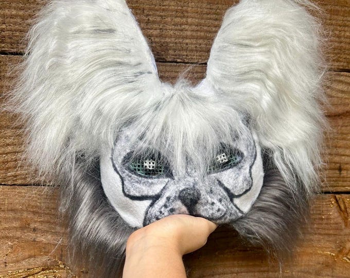 Rare CAT Therian Mask . Fluffy and Furry Masks Hand Painted. Unique ...