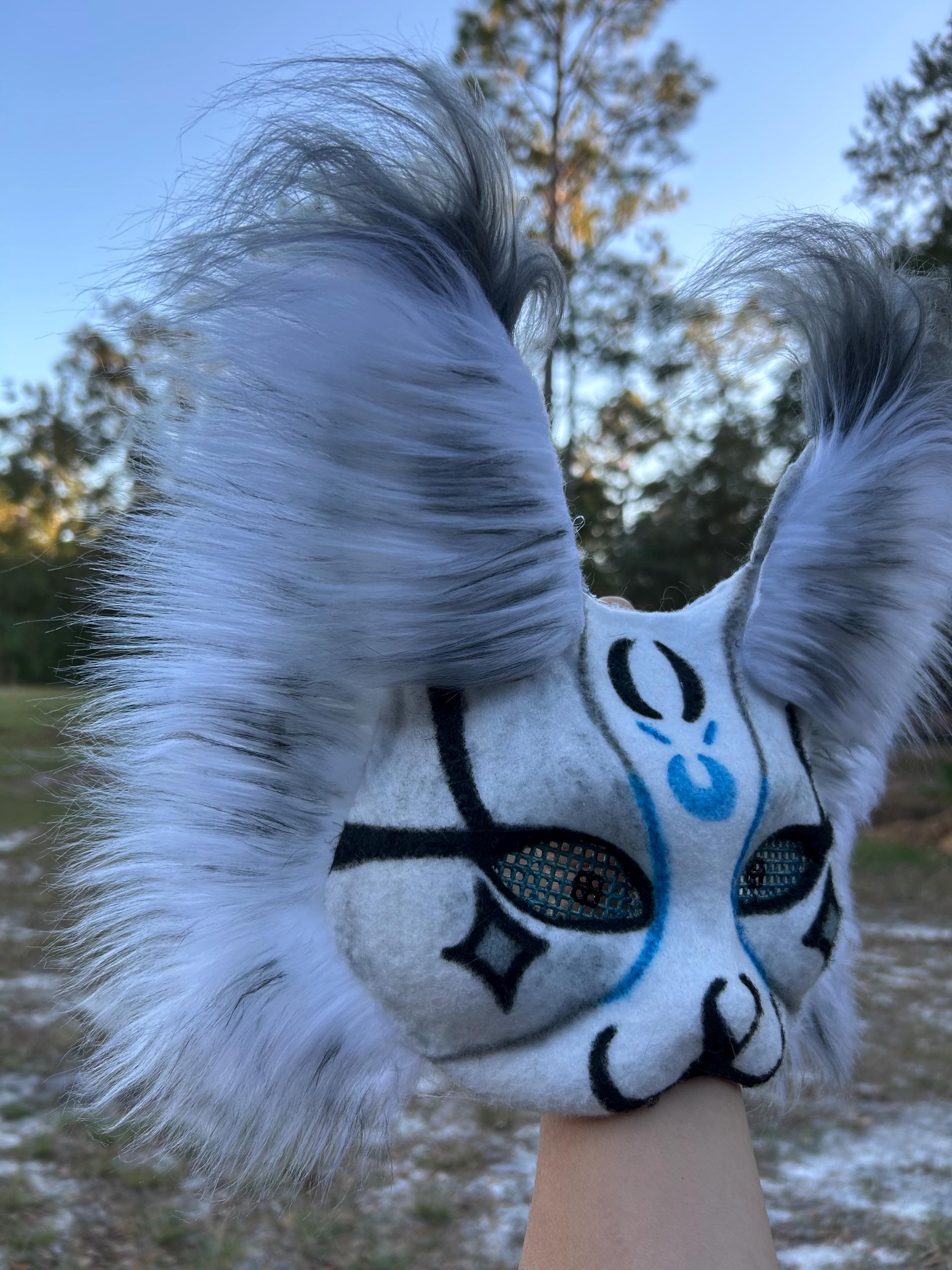 Rare Lynx Therian Mask . Fluffy and Furry Masks Hand Painted. Unique ...