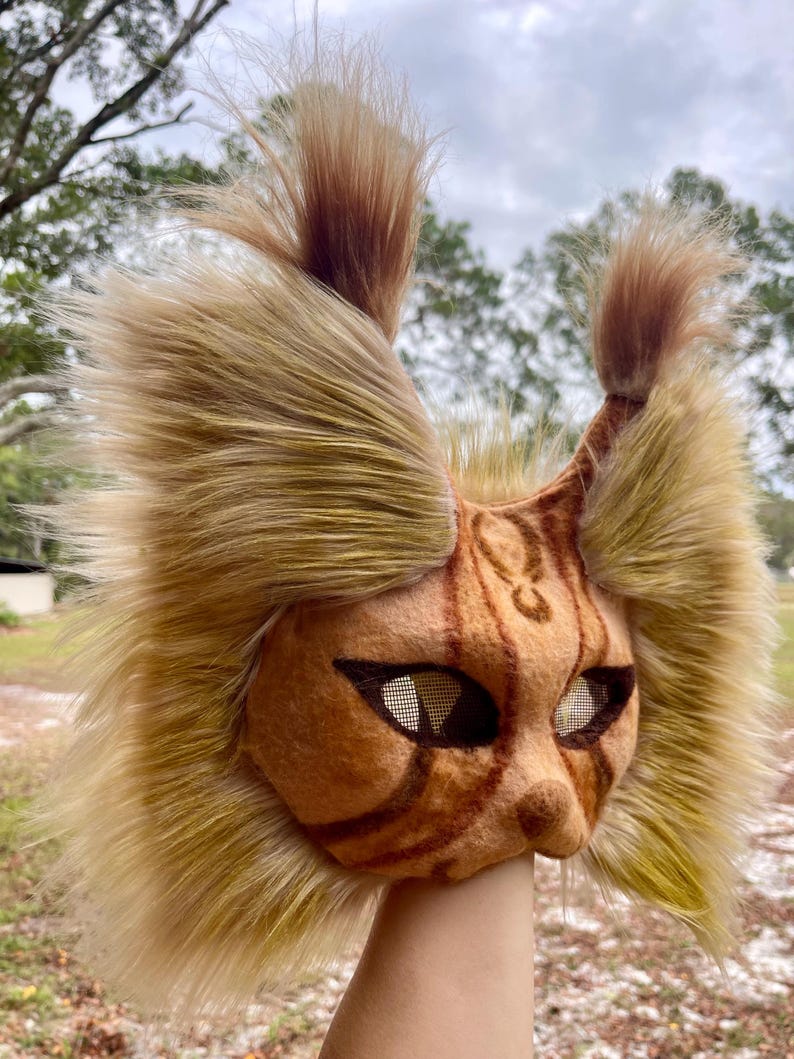 Rare Lynx Therian Mask . Fluffy and Furry Masks Hand Painted. Unique ...