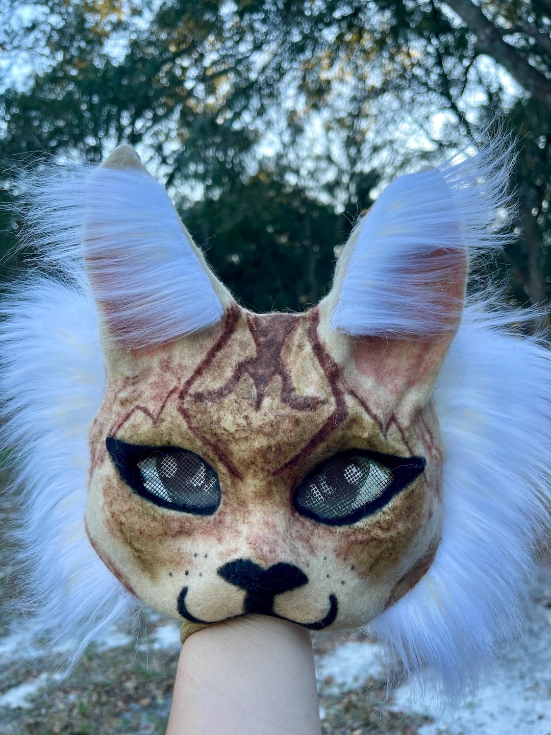 Rare CAT Therian Mask . Fluffy and Furry Masks Hand Painted. Unique ...