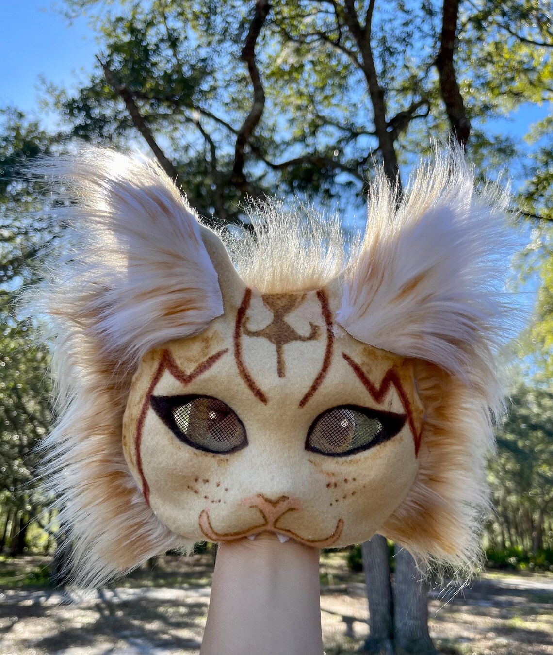 Rare CAT Therian Mask . Fluffy and Furry Masks Hand Painted. Unique ...