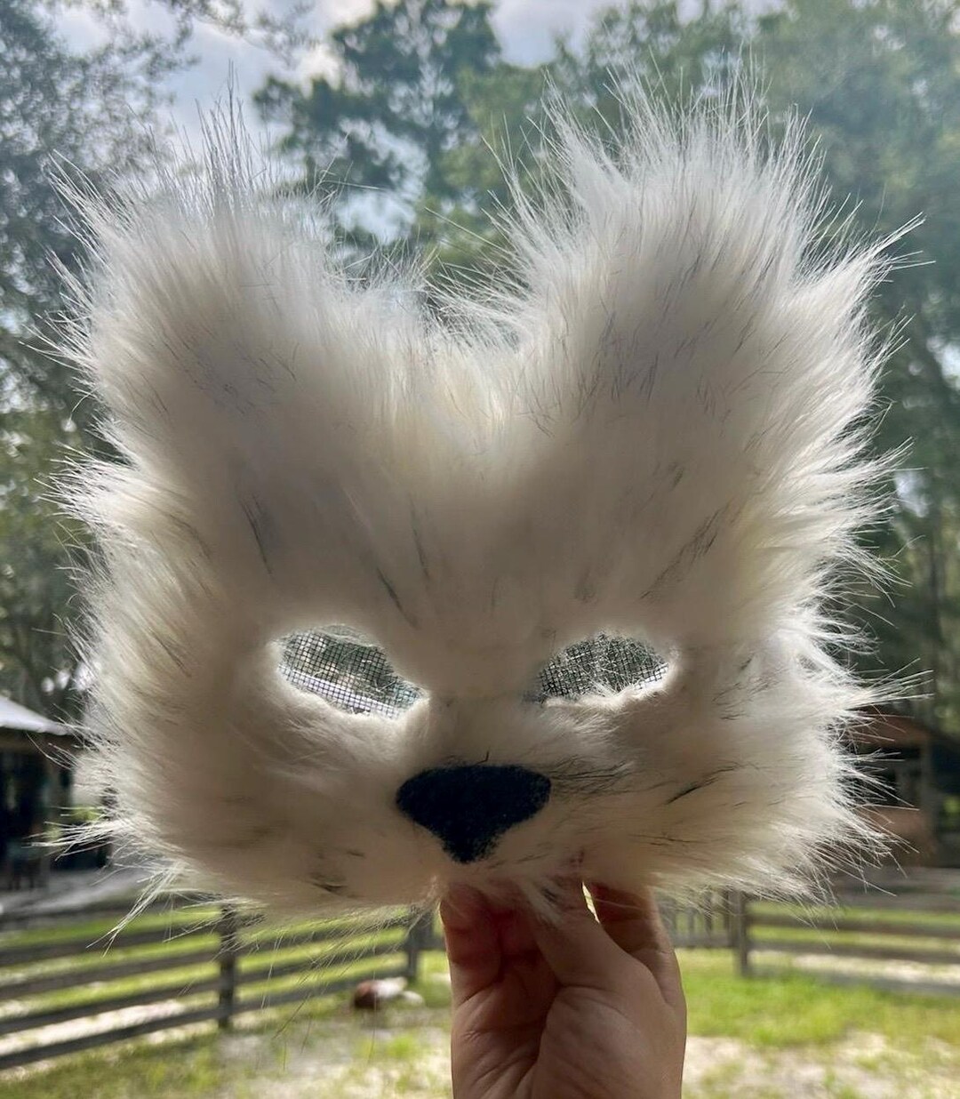 Rare Artic FOX Therian Mask . Fluffy and Furry Masks Hand Painted ...