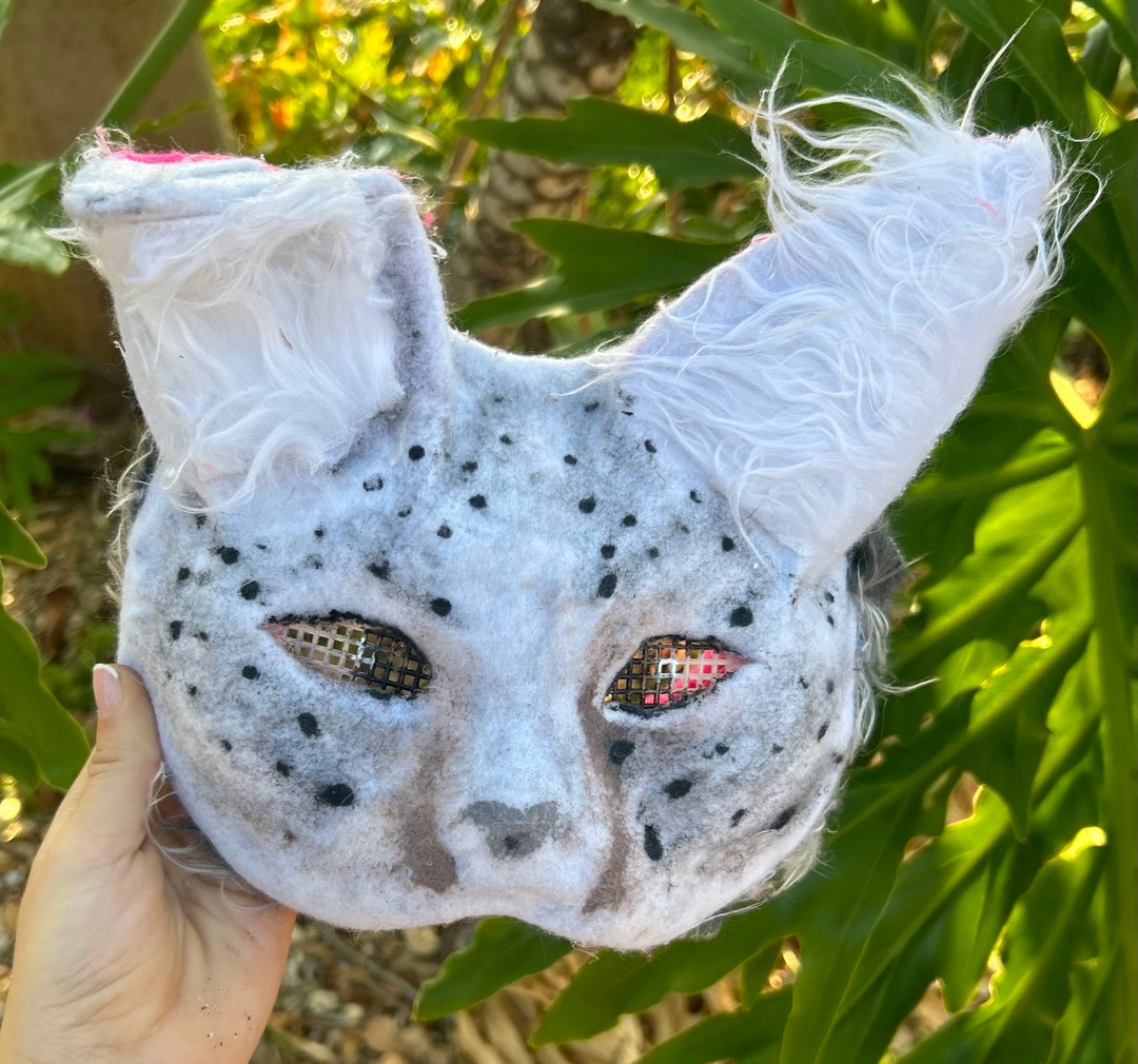 Albino Mythical Cat Therian Mask . Furry Masks, Animal Masks. Unique ...