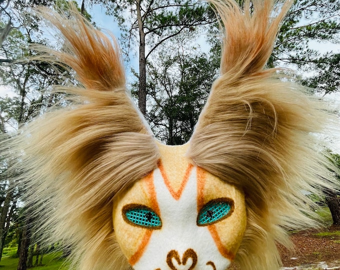Rare Lynx Therian Mask . Fluffy and Furry Masks Hand Painted. Unique ...