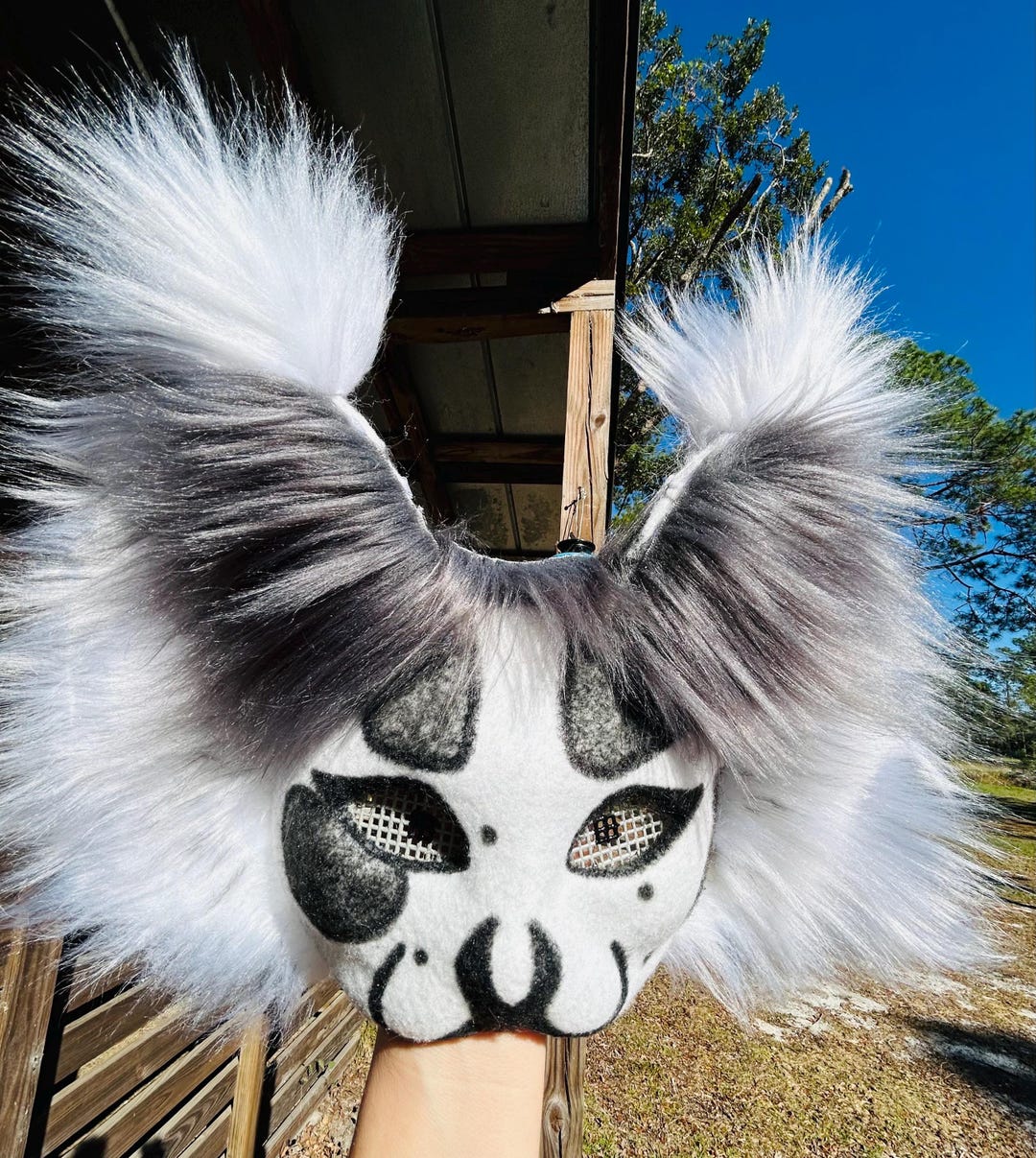 Rare Lynx Therian Mask . Fluffy and Furry Masks Hand Painted. Unique ...
