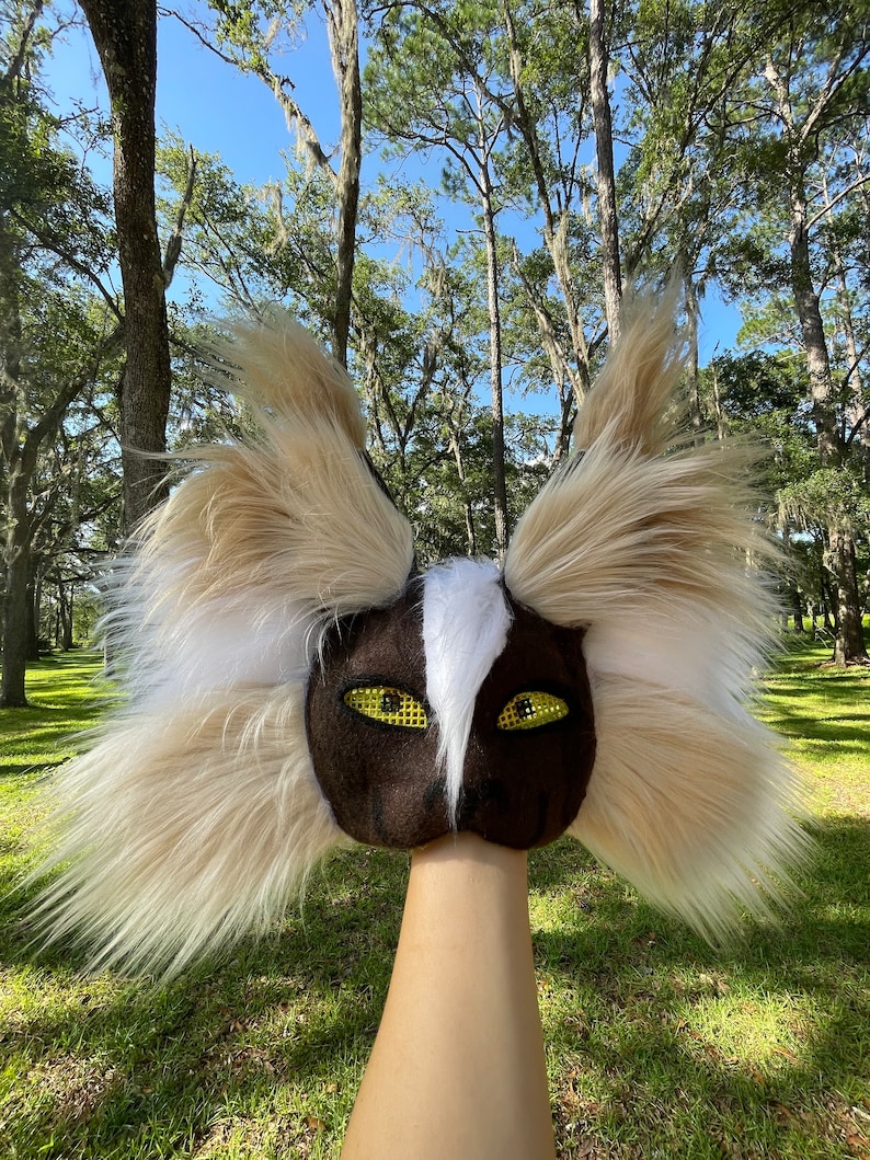 Rare Lynx Therian Mask . Fluffy and Furry Masks Hand Painted. Unique ...