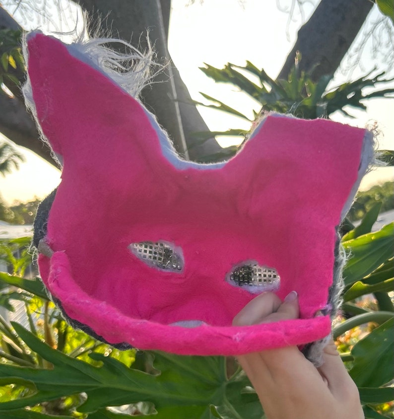 Albino Mythical Cat Therian Mask . Furry Masks, Animal Masks. Unique ...