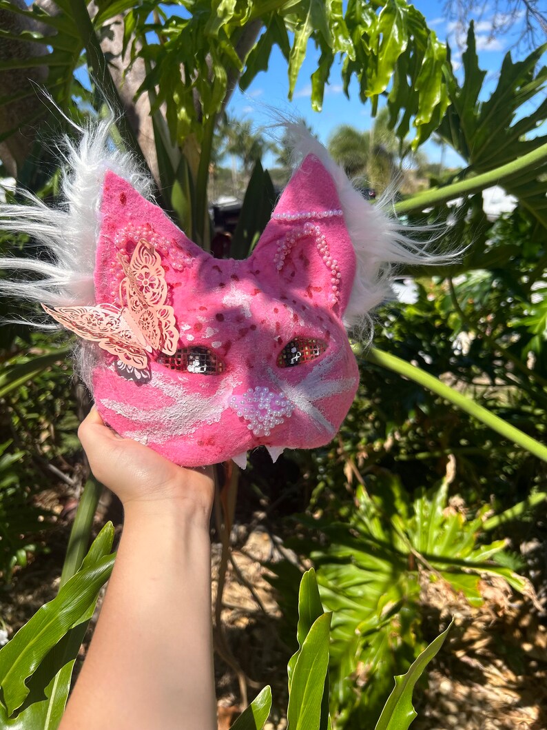 New Unique Pink Butterfly Therian Mask, Furry Masks, Animal Masks ...