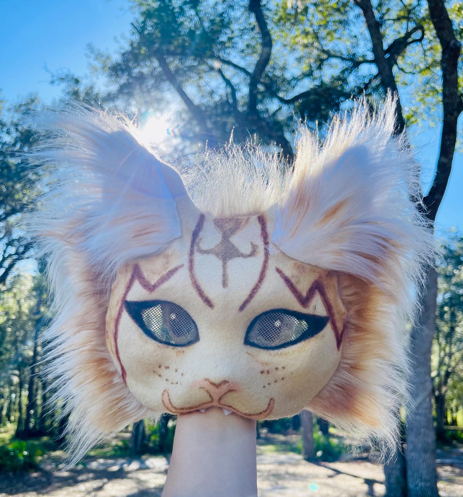 Rare CAT Therian Mask . Fluffy and Furry Masks Hand Painted. Unique ...