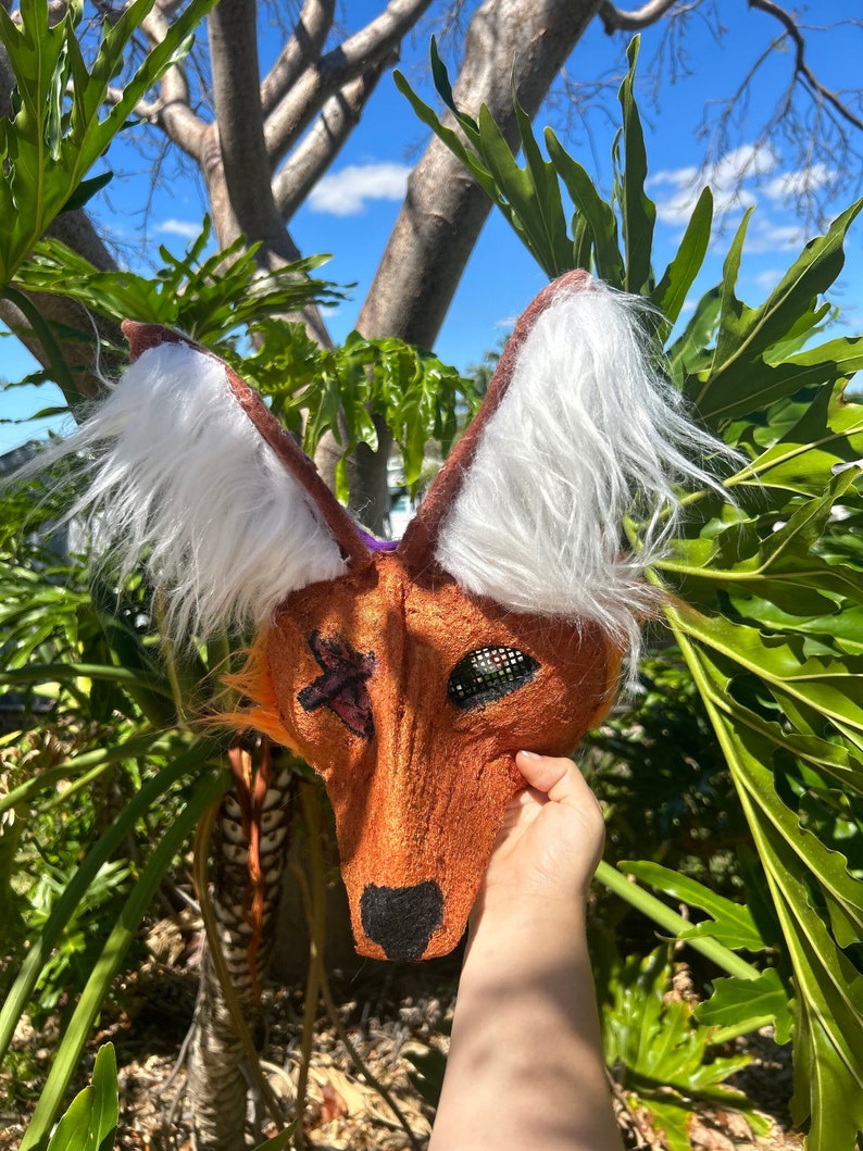 Orange Fox Therian Mask With Scar. Furry Masks, Animal Masks. Unique ...