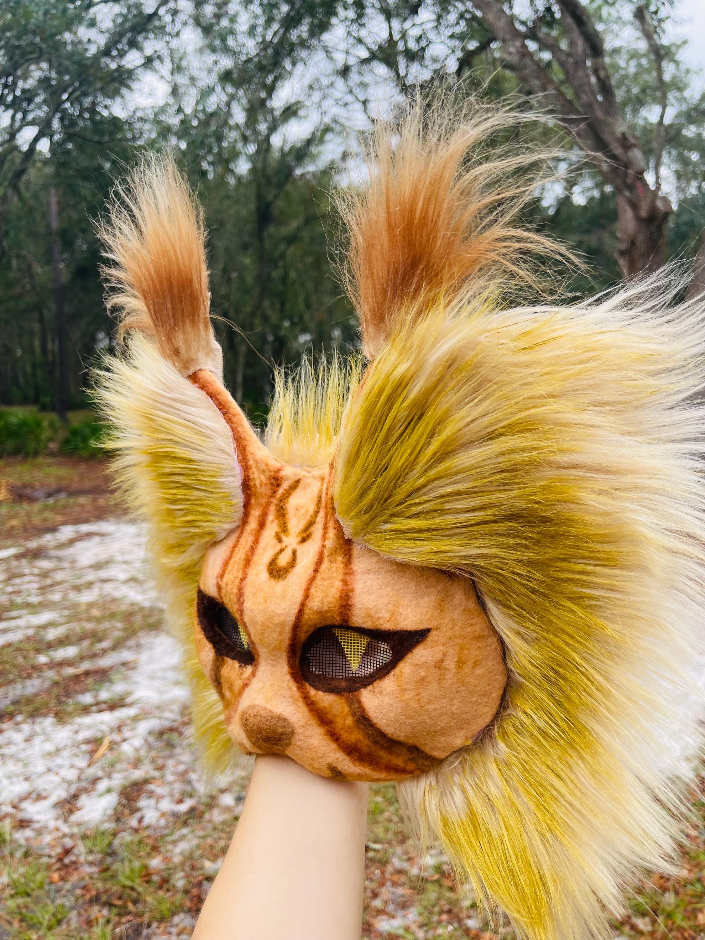 Rare Lynx Therian Mask . Fluffy and Furry Masks Hand Painted. Unique ...