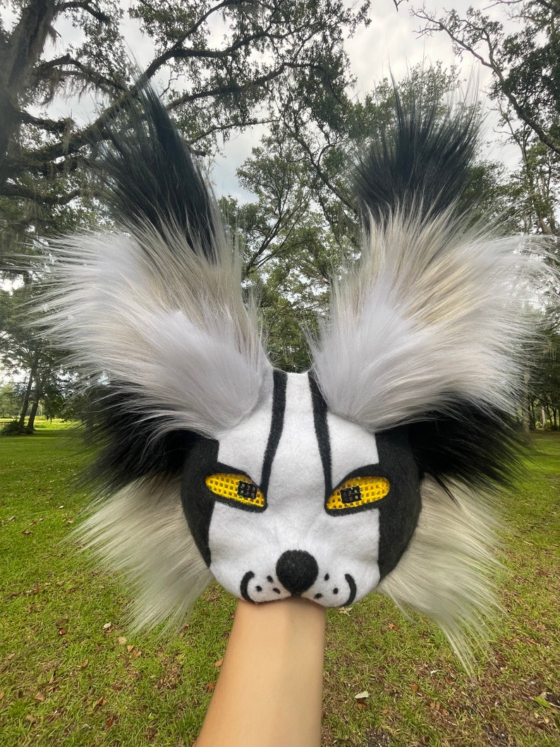 Rare Lynx Therian Mask . Fluffy and Furry Masks Hand Painted. Unique ...
