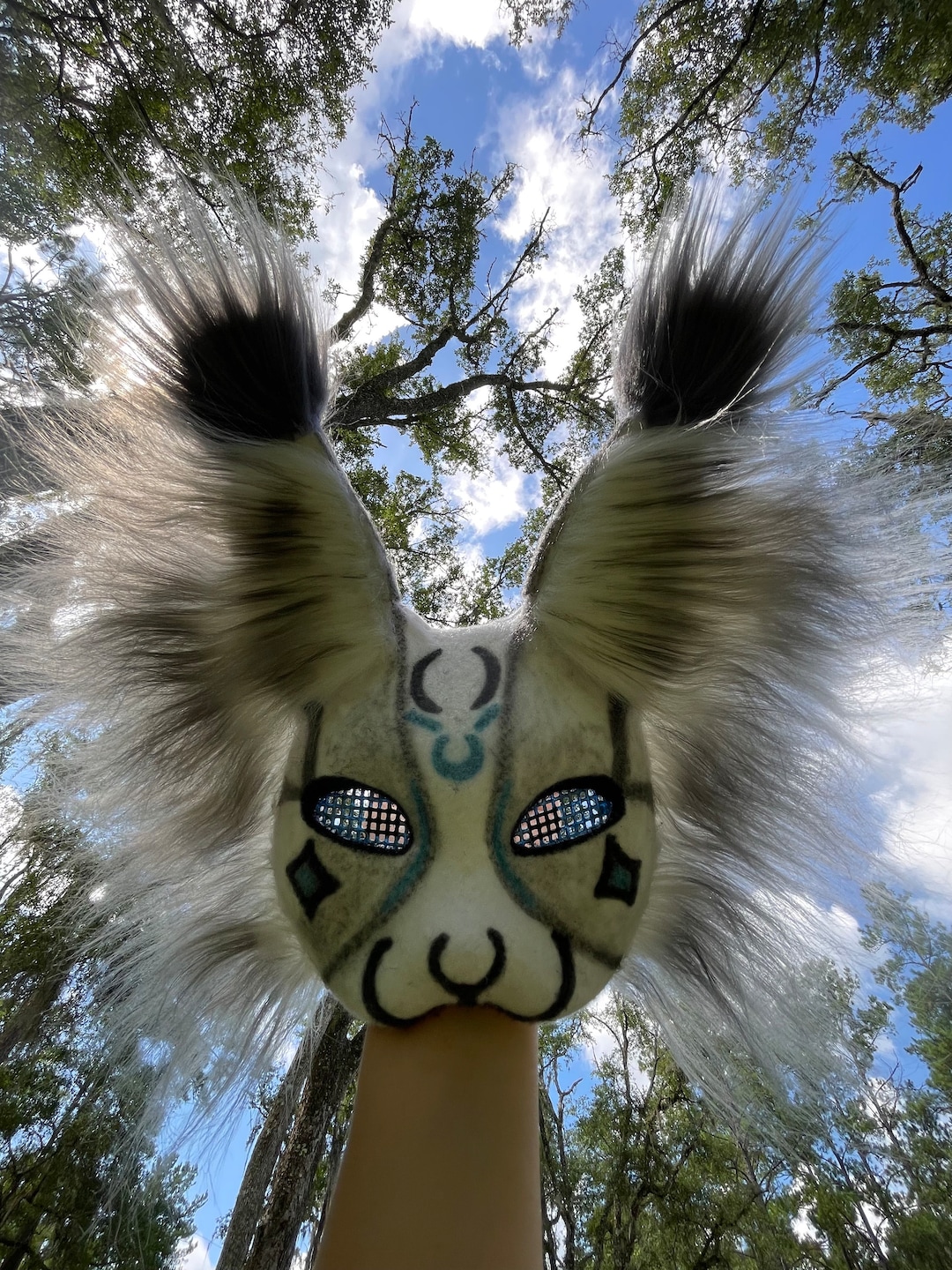 Rare Lynx Therian Mask . Fluffy and Furry Masks Hand Painted. Unique ...