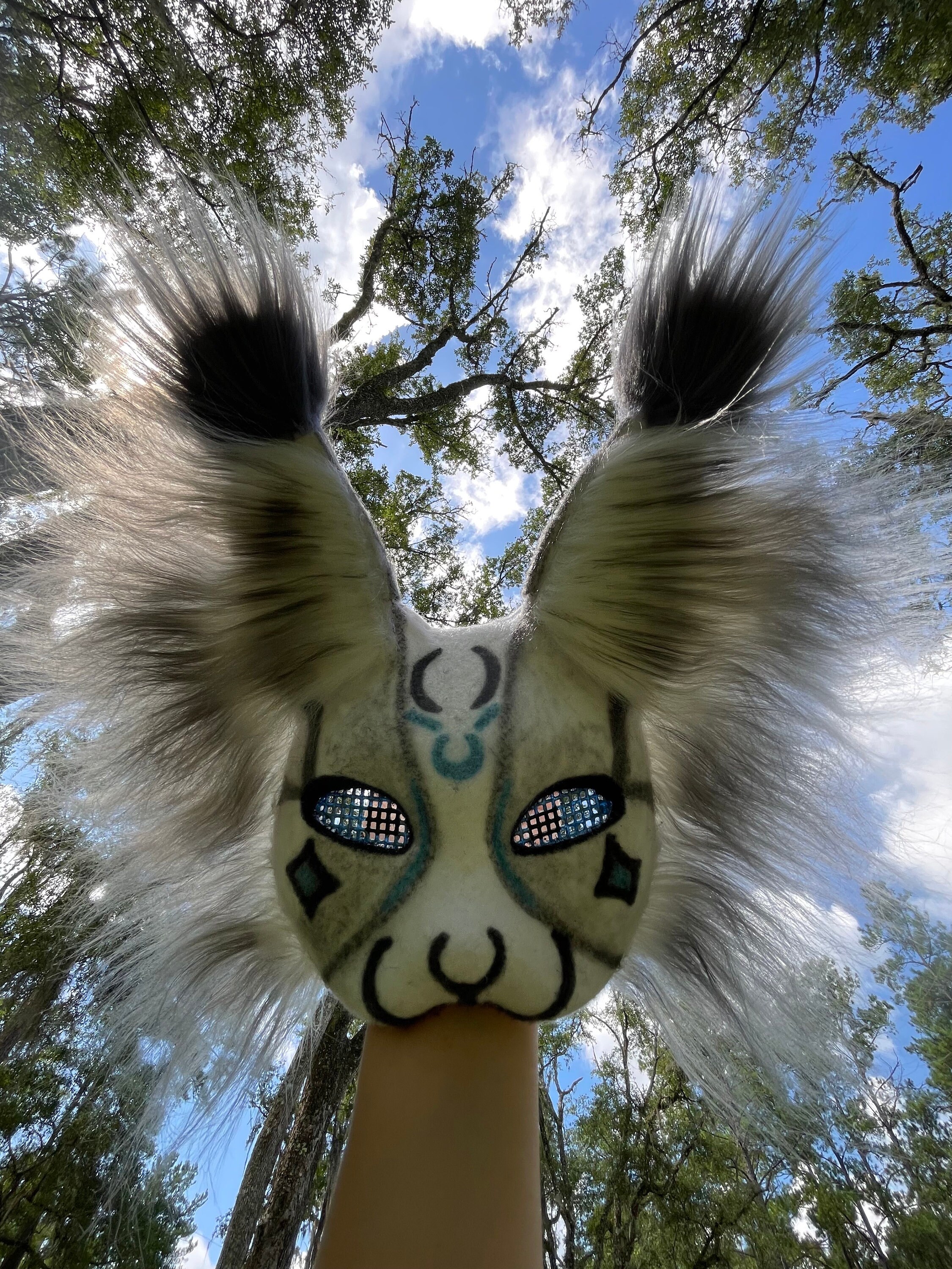 Rare Lynx Therian Mask . Fluffy and Furry Masks Hand Painted. Unique ...