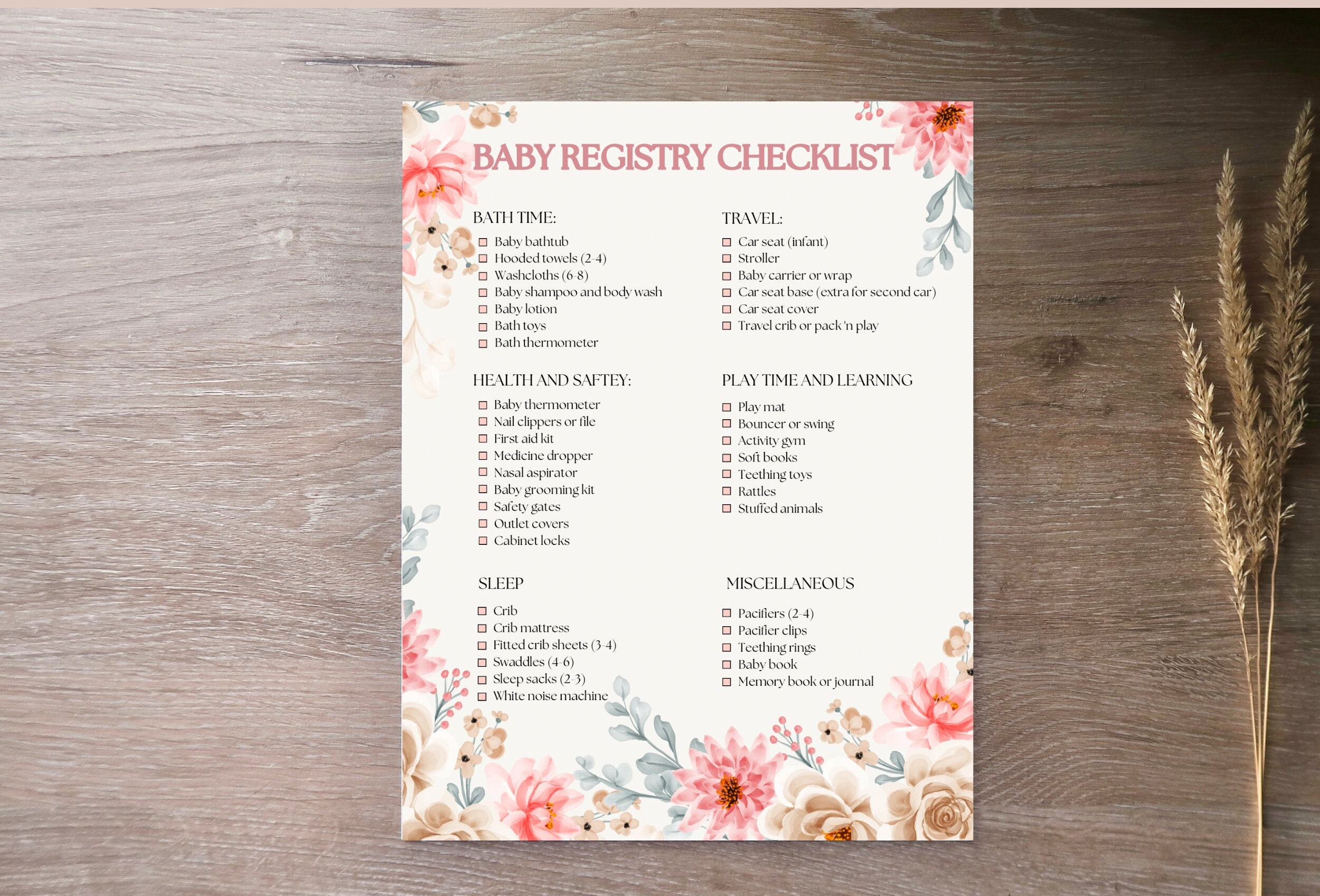 Complete Baby Registry Checklist Printable Baby Registry Instant ...