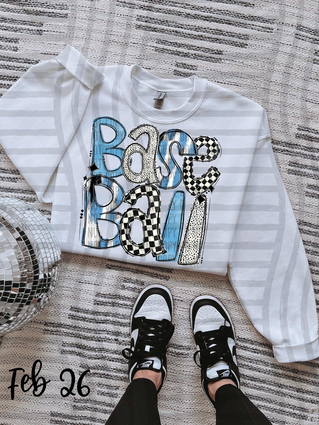 Baseball - Light Blue - Team Colors Handlettered Game Day Design | 300 ...