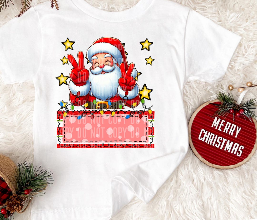 Santa Custom Red Add A Name Box With Stars | 300 DPI Digital Download ...