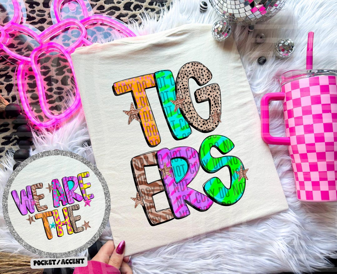 Tigers - Funky Bright Mascots With Pocket Design - 300 DPI Digital ...