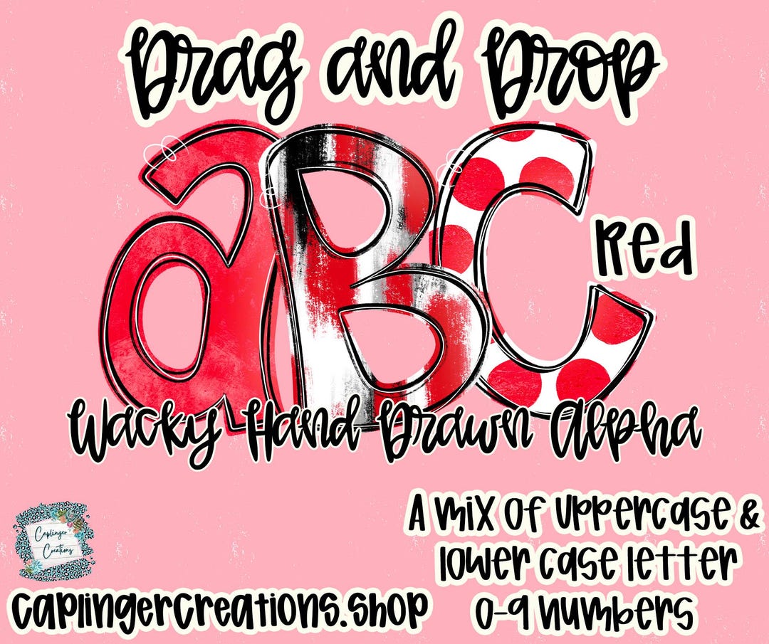 RED = Wacky Spirt - Includes A Mix of Uppercase and Lowercase A-Z ...