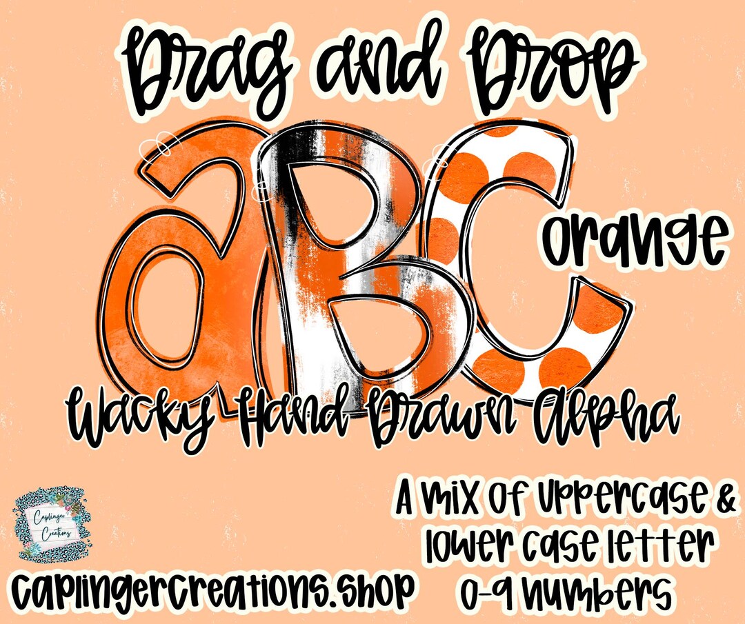 ORANGE = Wacky Spirt - Includes A Mix of Uppercase and Lowercase A-Z ...