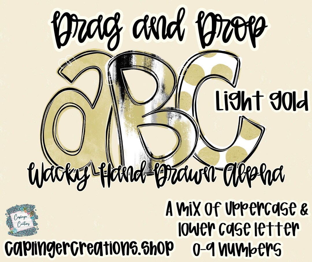 LIGHT GOLD = Wacky Spirt - Includes A Mix of Uppercase and Lowercase A ...