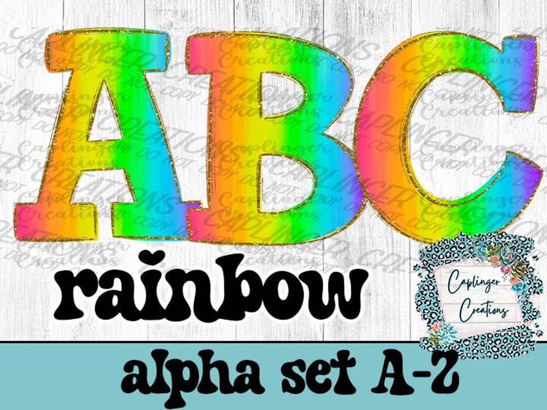 Rainbow Alpha Set A-Z | 300 DPI Digital Download PNG - Etsy