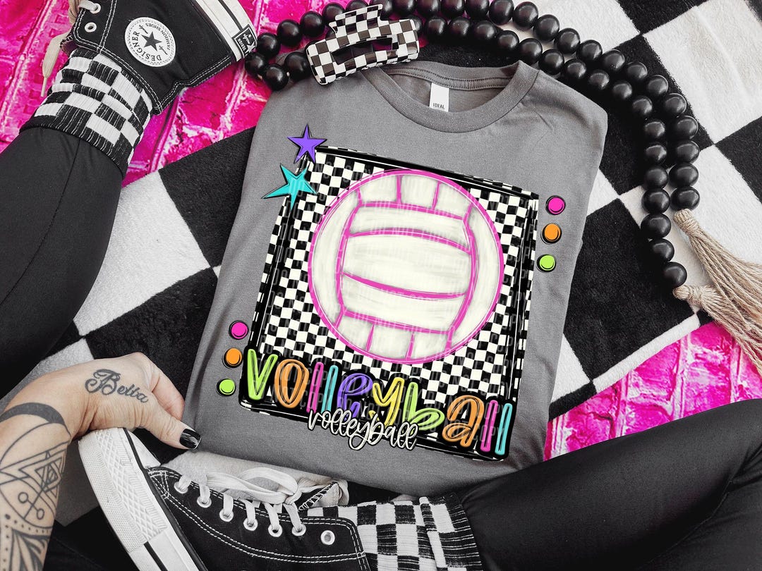 Preppy Bright VOLLEYBALL | 300 DPI Digital Download PNG - Etsy