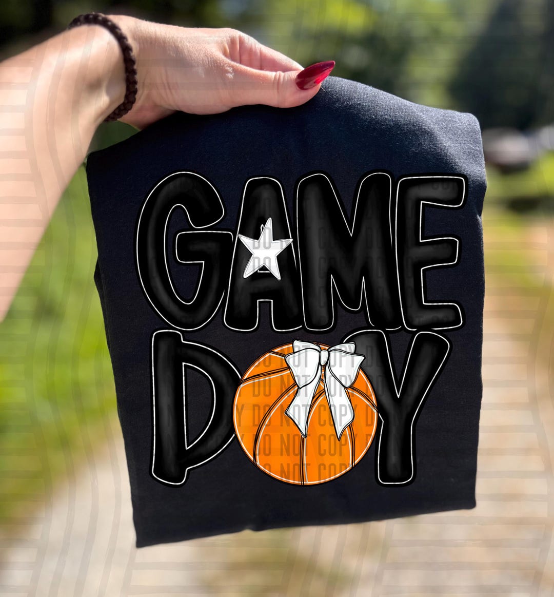 Black Basketball GAME DAY | 300dpi Digital Download PNG - Etsy