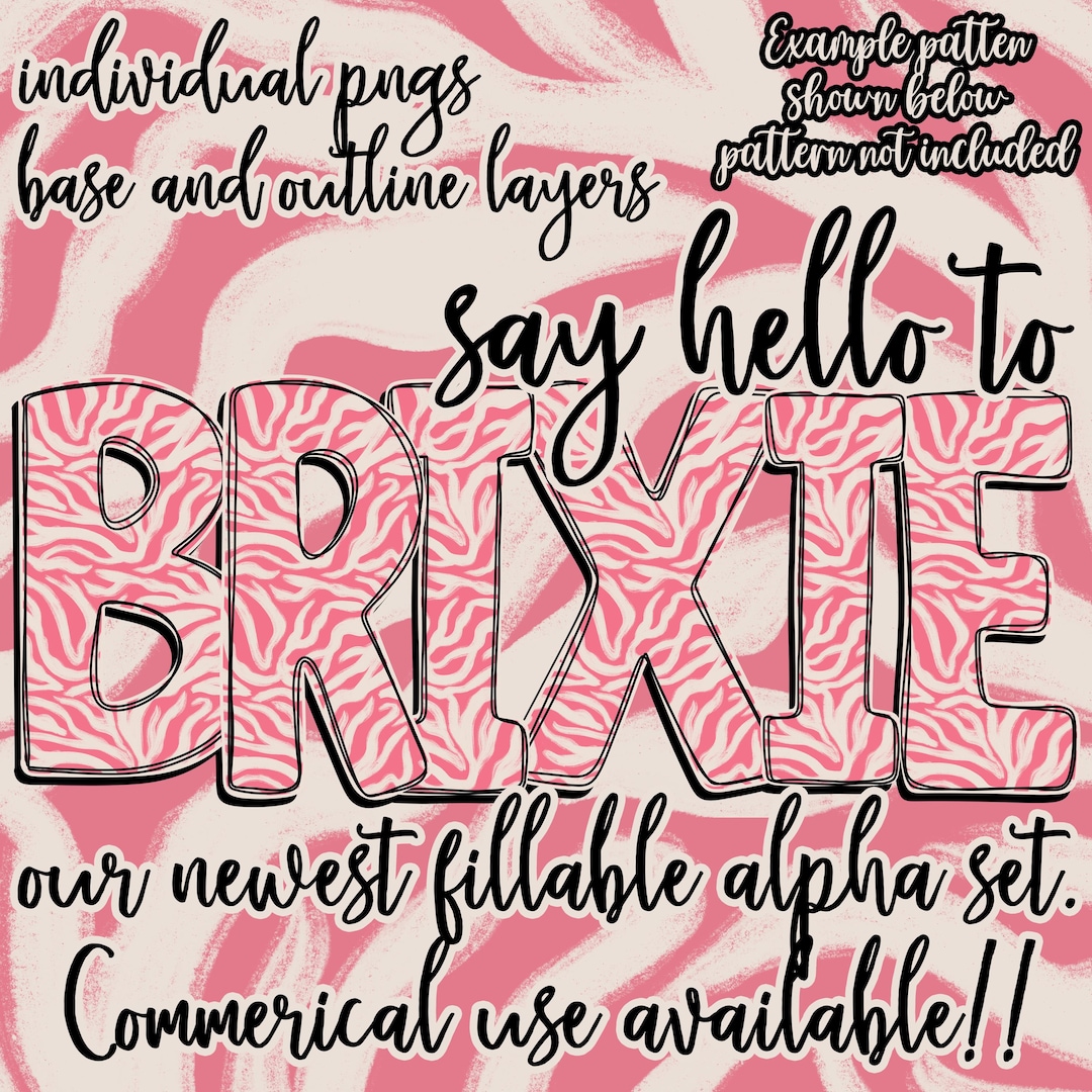 Fillable Alpha Set PNG – A-Z, A-z, Numbers & Symbols (digital Download ...