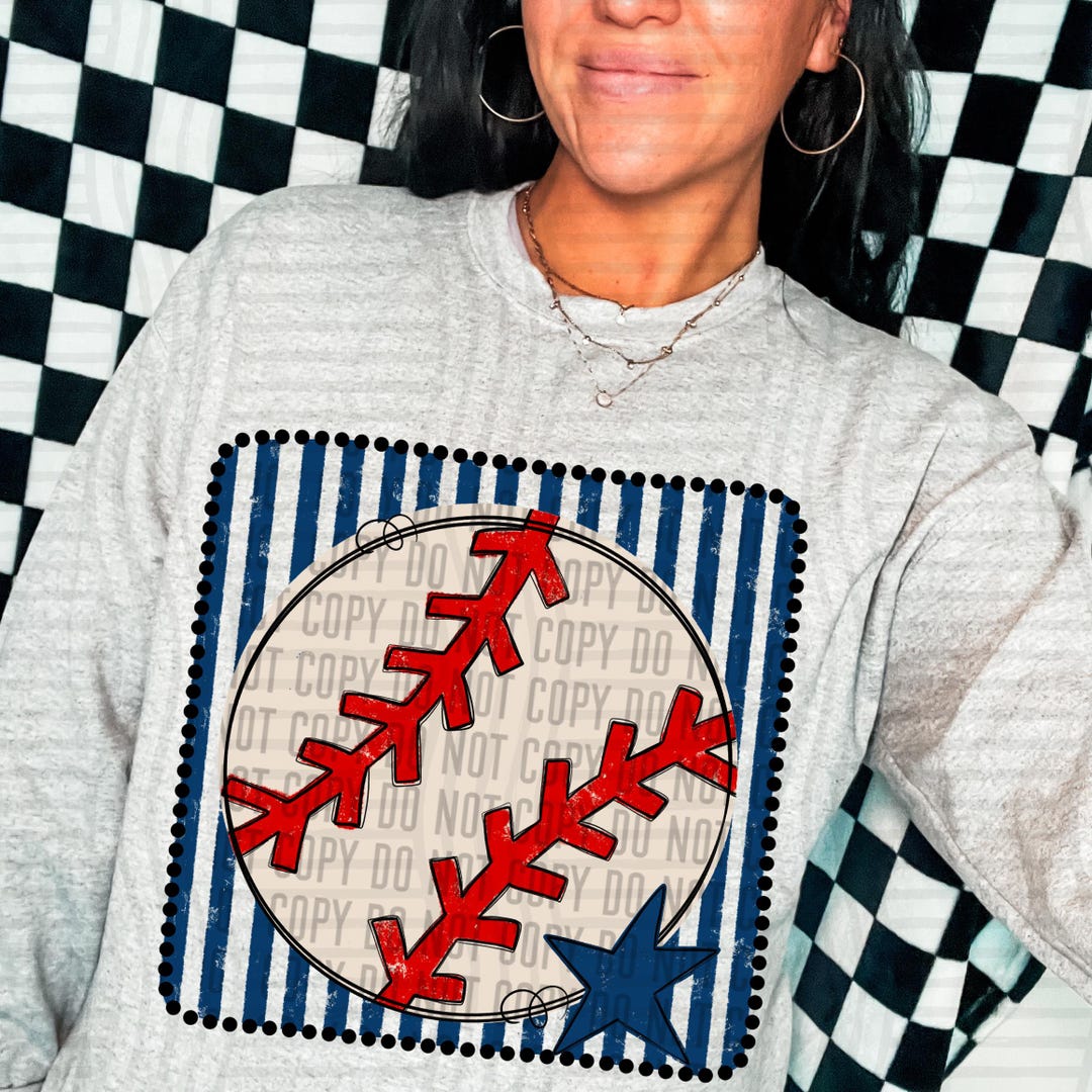 Distressed Baseball & Stripes - Navy | 300 DPI Digital Download PNG - Etsy