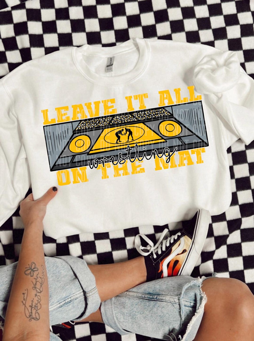 Leave It All on the Mat Wrestling Yellow | 300 DPI Digital Download PNG ...