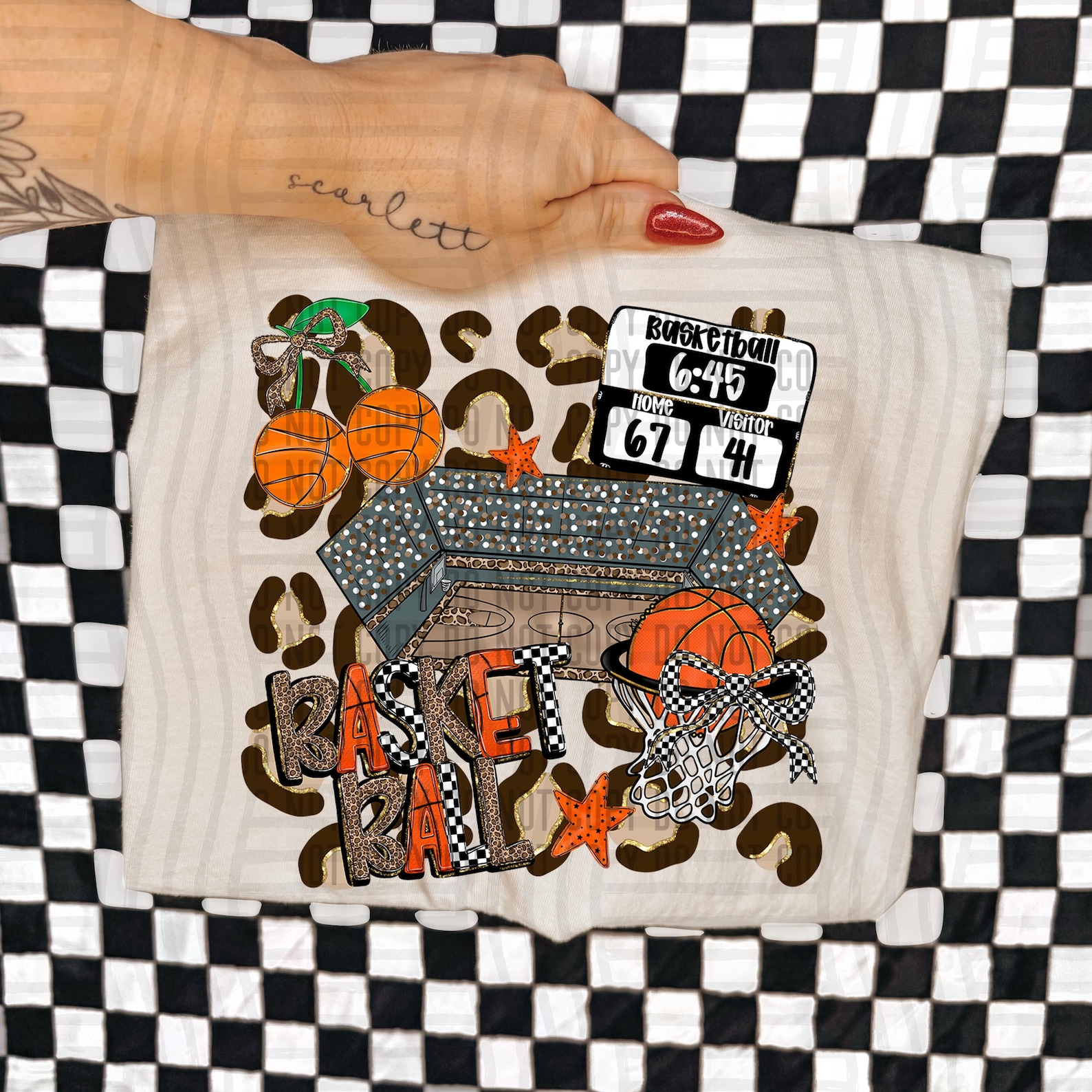 Basketball Collage Leopard - Basketball Design | 300 DPI Digital ...