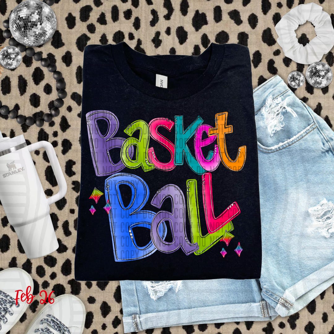 Colorful Preppy Basketball | 300 DPI Digital Download PNG - Etsy