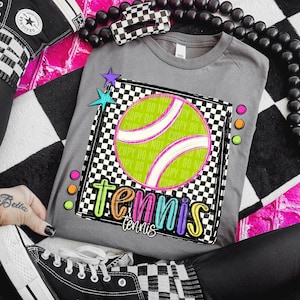 Preppy Bright TENNIS | 300 DPI Digital Download PNG - Etsy