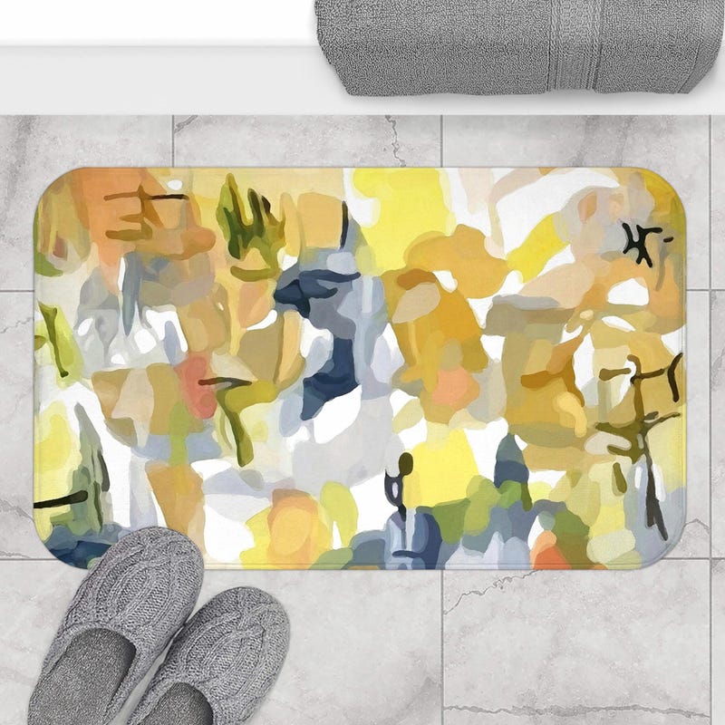 Yellow Gray Bathroom - Etsy