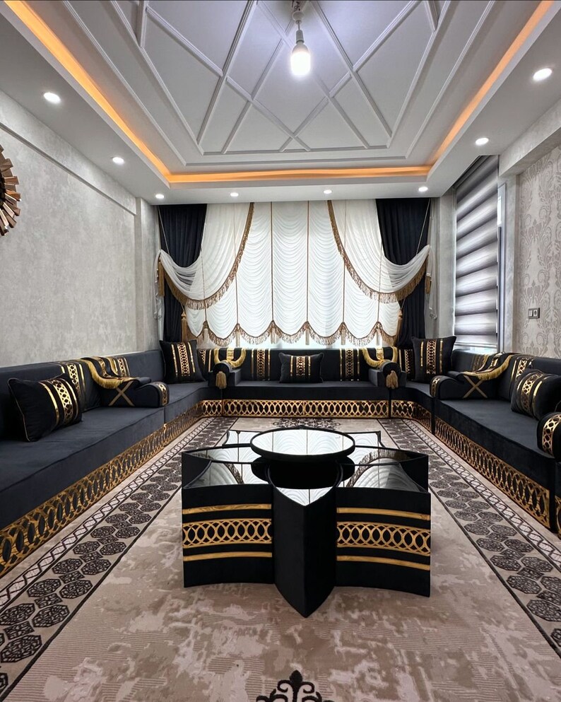 Custom Design Arabic Sofa, U Shaped Arabic Sofa Set, Moroccan Sofa Set ...