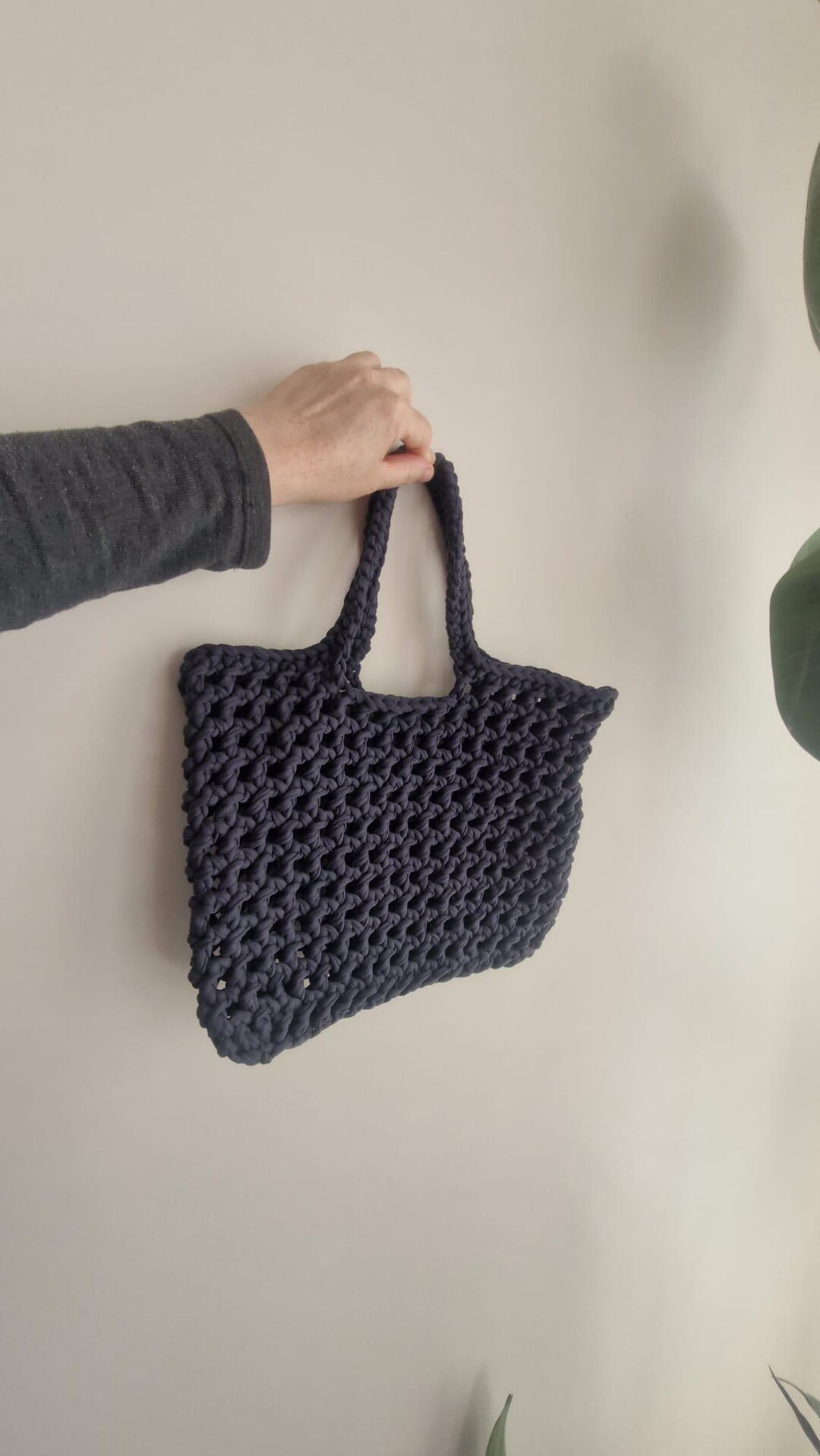 Tshirt Yarn Bag, Veronica Bag, Crochet Shoulder Bag, Knitted Mesh Bag ...