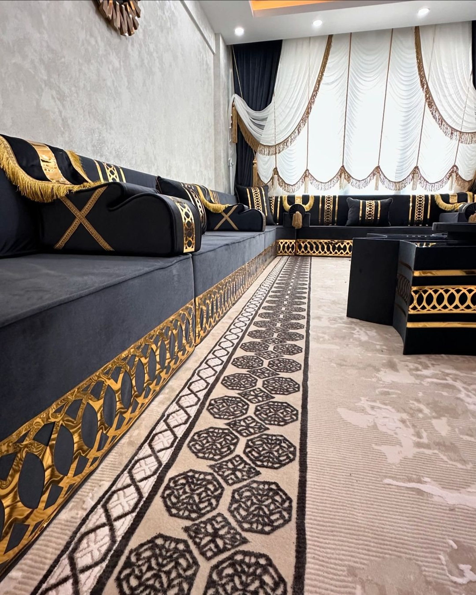 Custom Design Arabic Sofa, U Shaped Arabic Sofa Set, Moroccan Sofa Set ...