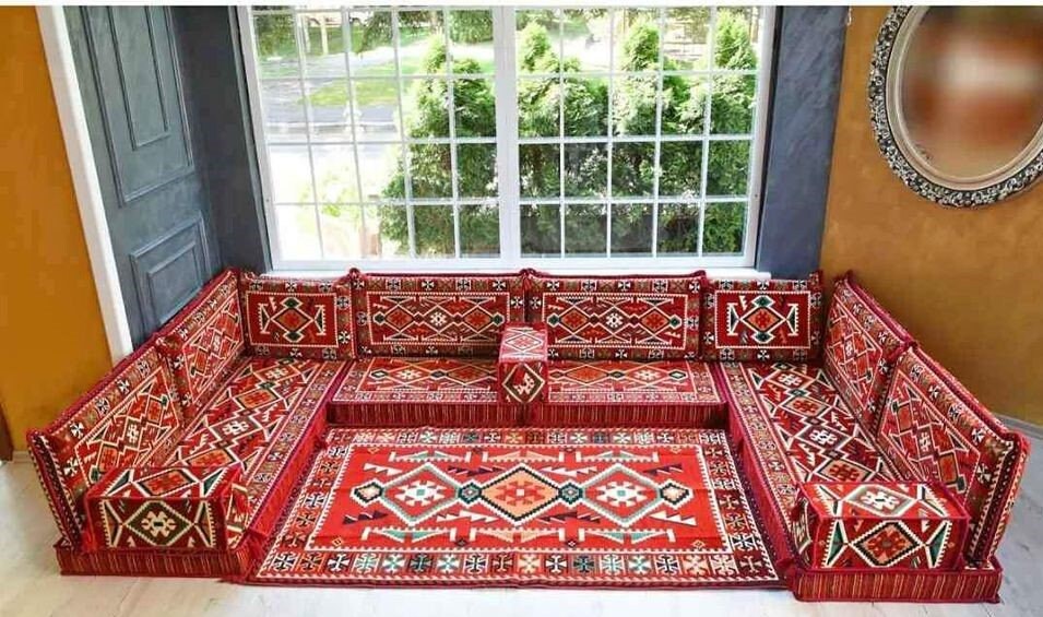U Shaped Arabic Floor Sofa, Arabian Sofa Set, Custom Design Furniture ...