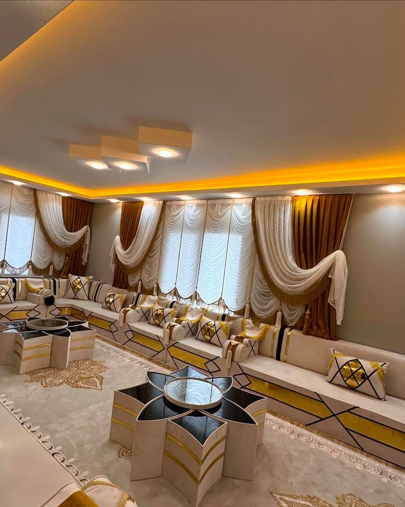 Custom Design Arabic Sofa, U Shaped Arabic Sofa Set, Moroccan Sofa Set ...