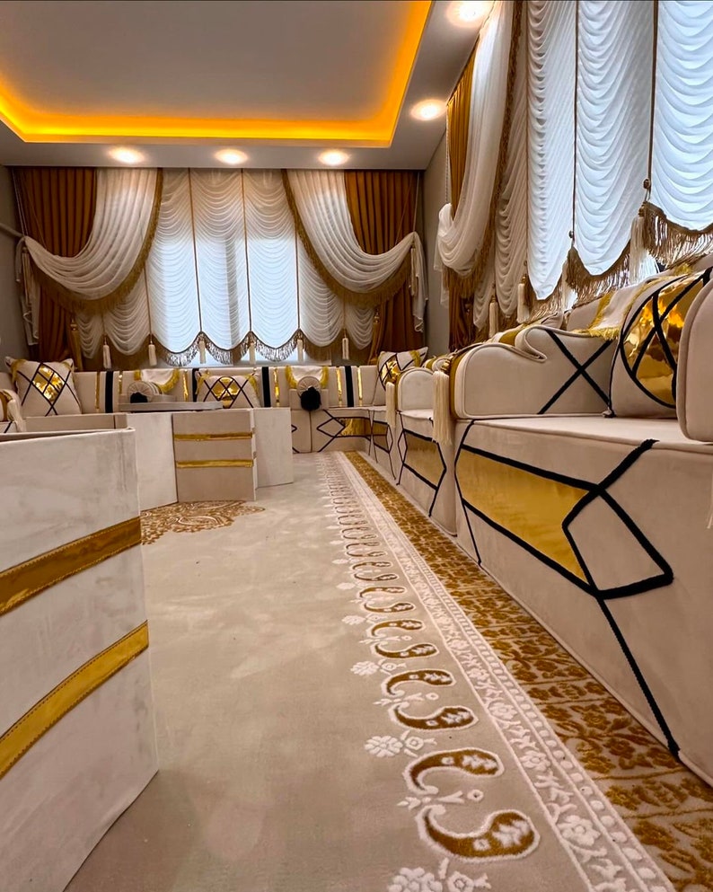 Custom Design Arabic Sofa, U Shaped Arabic Sofa Set, Moroccan Sofa Set ...