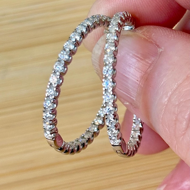 Moissanite Vermeil Hoops - Etsy