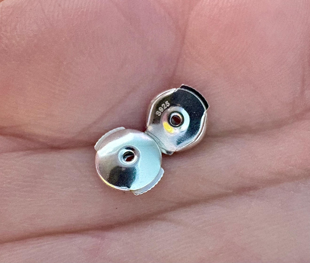 Security Earring Backs. Sterling Silver Earring Backs With “catching ...