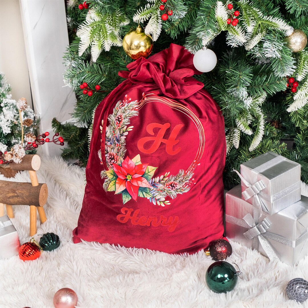 Personalized Christmas Sack Monogrammed Large Santa Bag With Name Santa ...