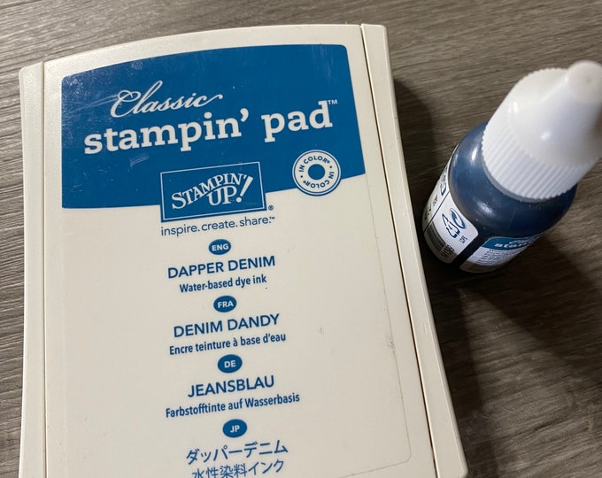 Stampin up Retired Classic Stamp Pad and Reinker Dapper Denim - Etsy