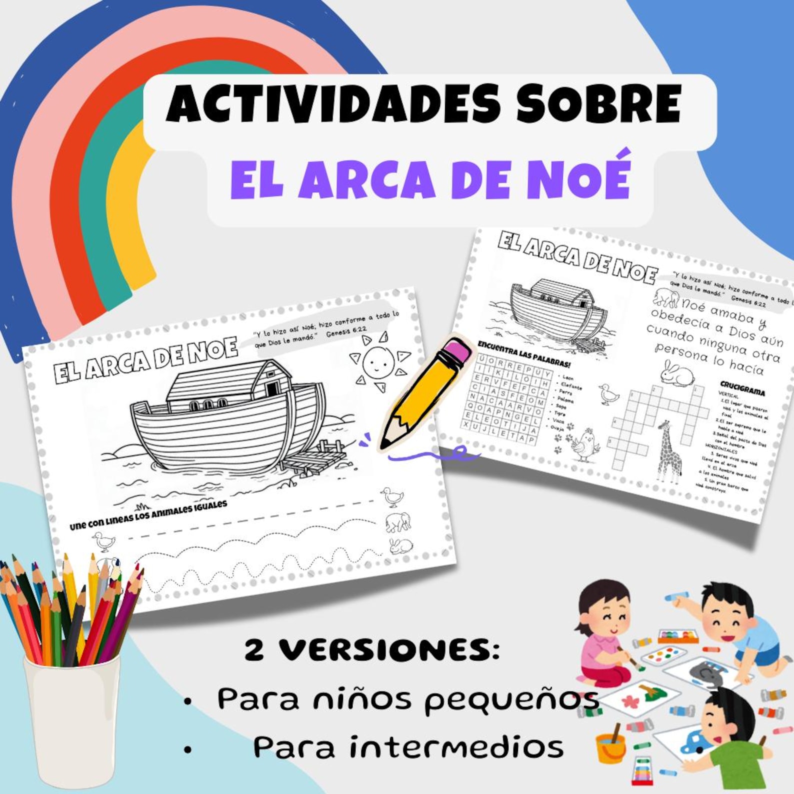 Sunday School Activities for Kids About NOAH'S ARK, Worksheets, Bible ...