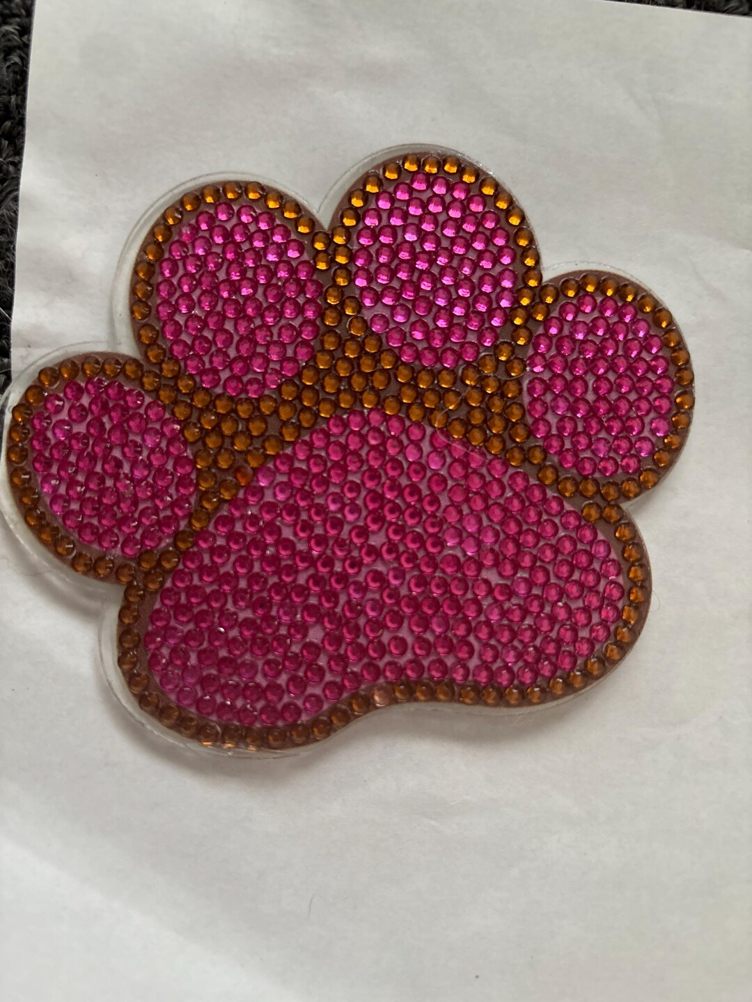 Bedazzled Plastic Paw Print - Etsy